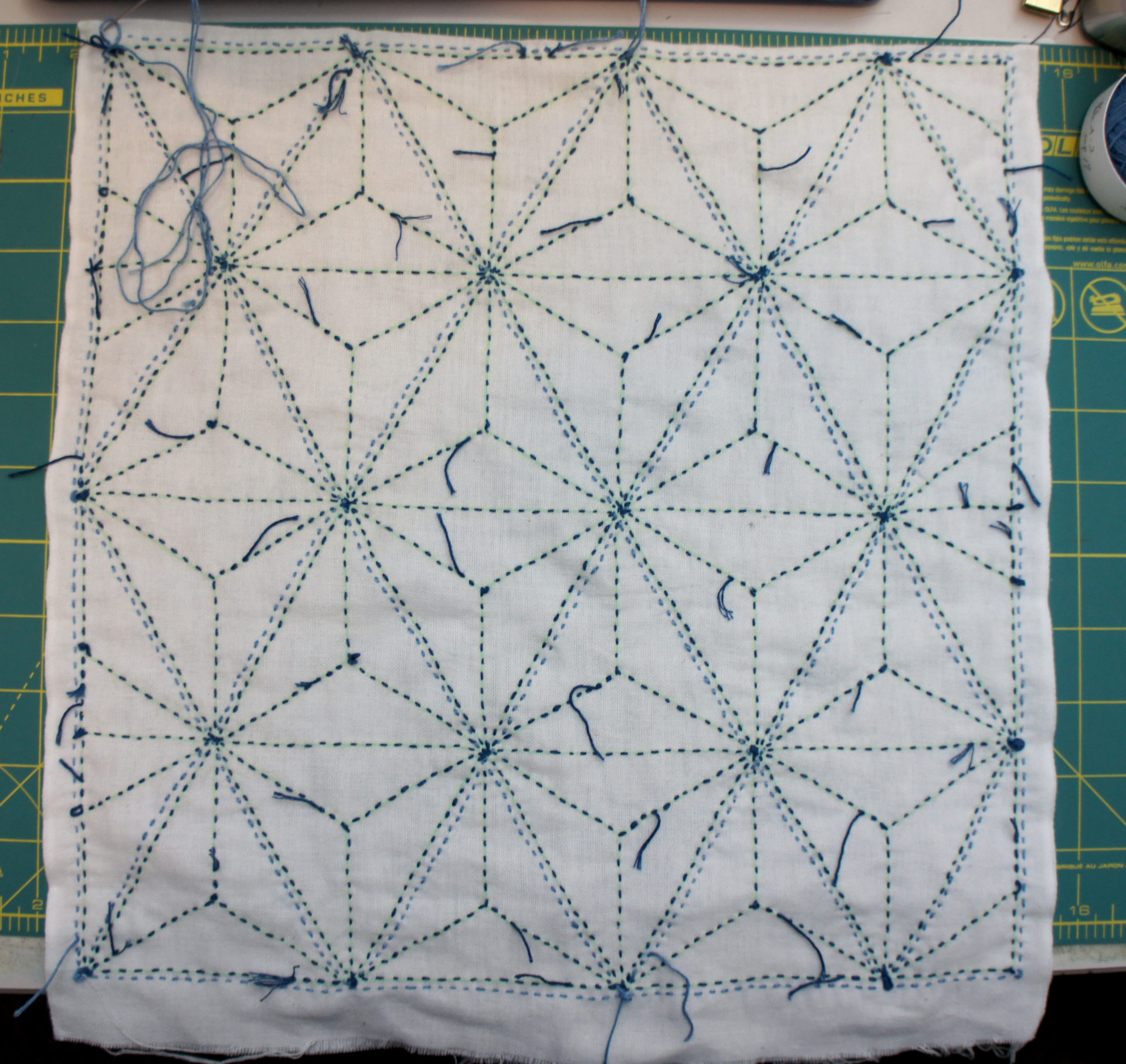 Sashiko Asanoha Fukin | How to Sashiko in Order