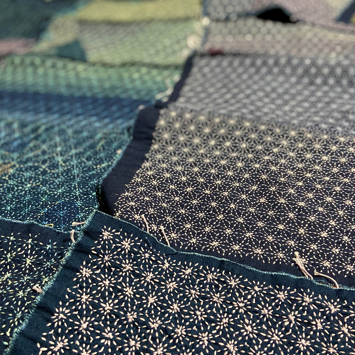 Asanoha Sashiko Pillow | Sustainable Sashiko Project